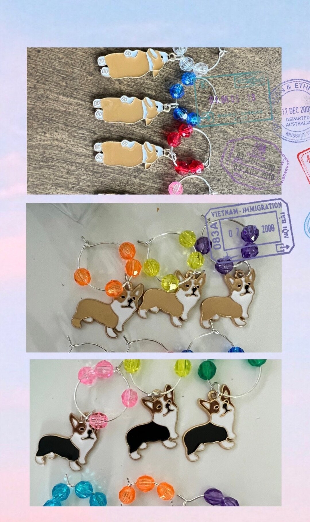Pembroke Corgi Wine Charms (4 Variations - See Pictures) - Etsy