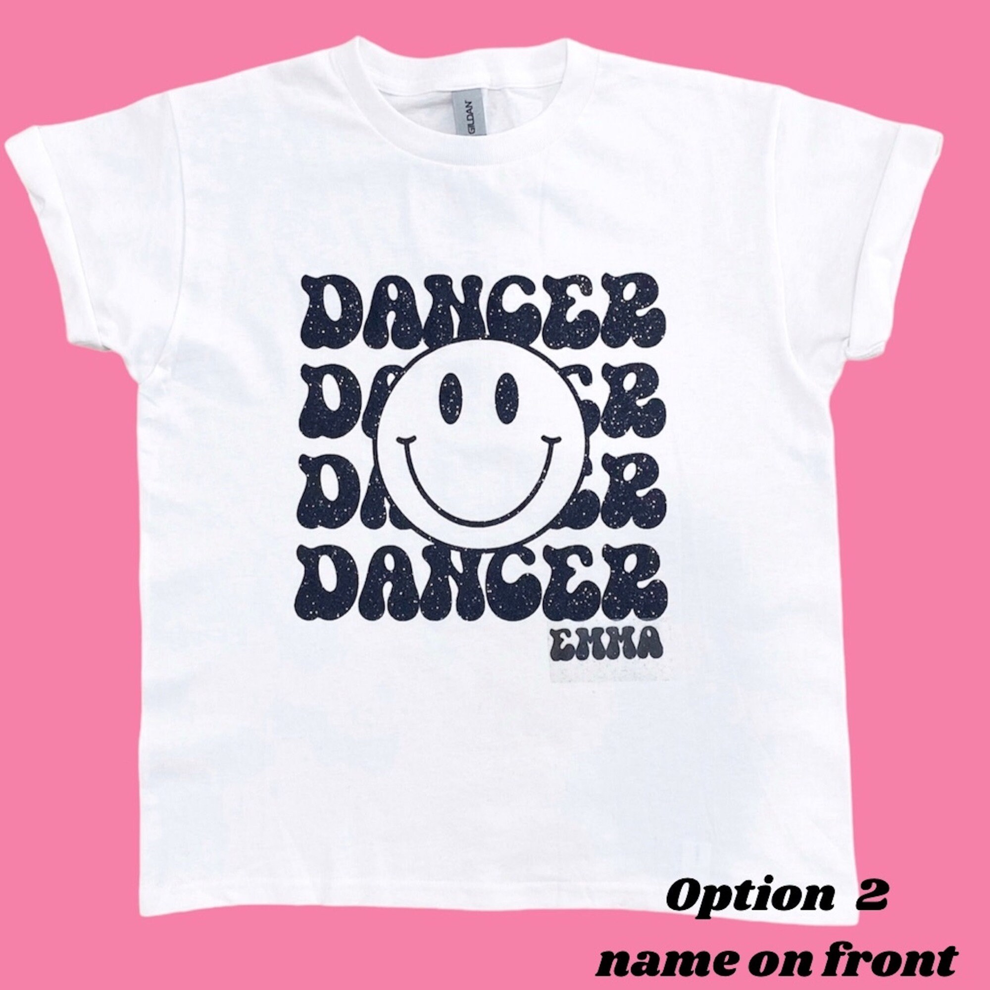 Personalized Girls Dancer Smiley Face Tshirt, Custom Dance Shirt ...