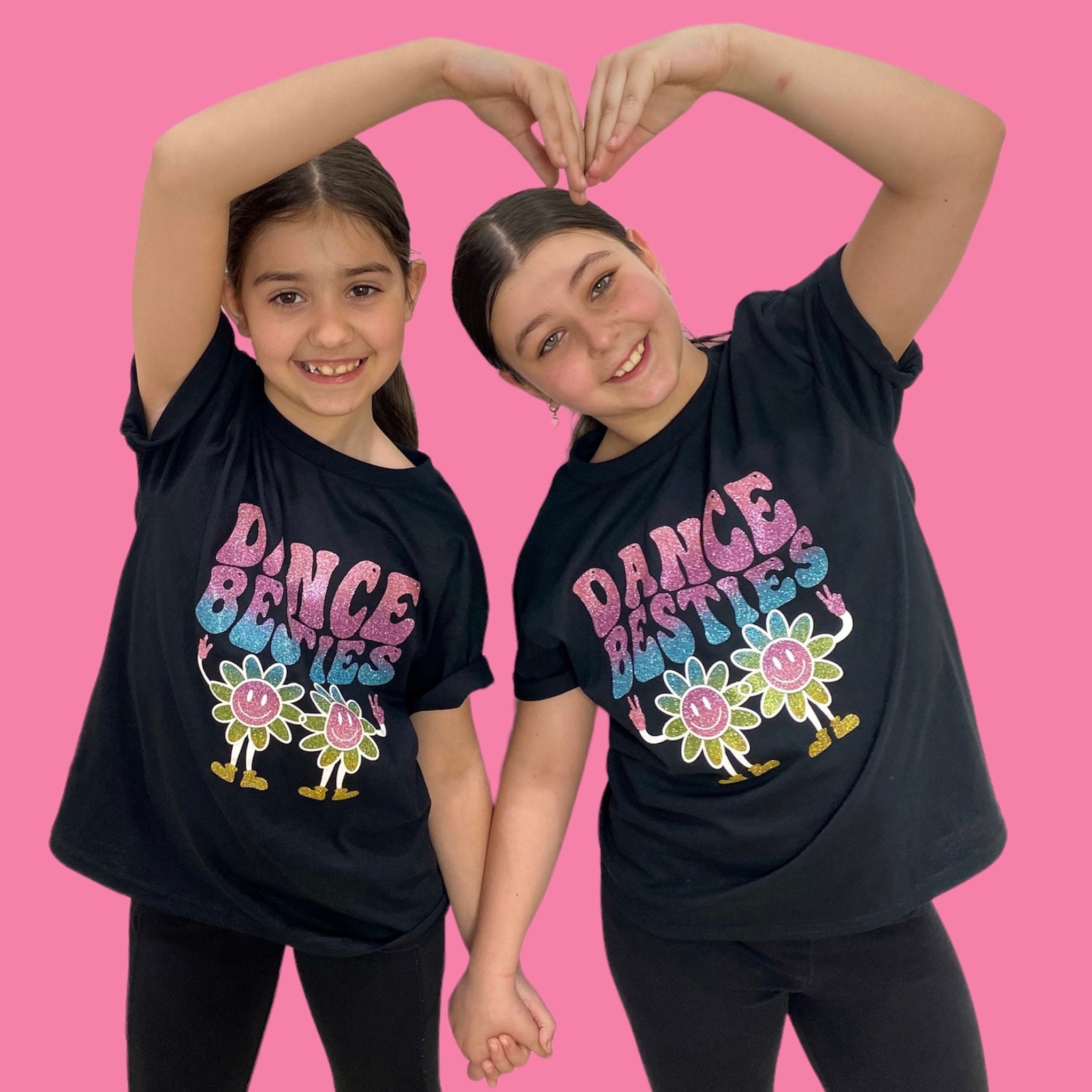 Dance Besties T-shirt, Girls Dance Top, Retro Dance Shirt, Best Friends ...