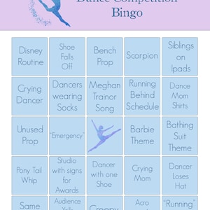 Printable Dance Competition Bingo Cards - 22 Variations! - Etsy