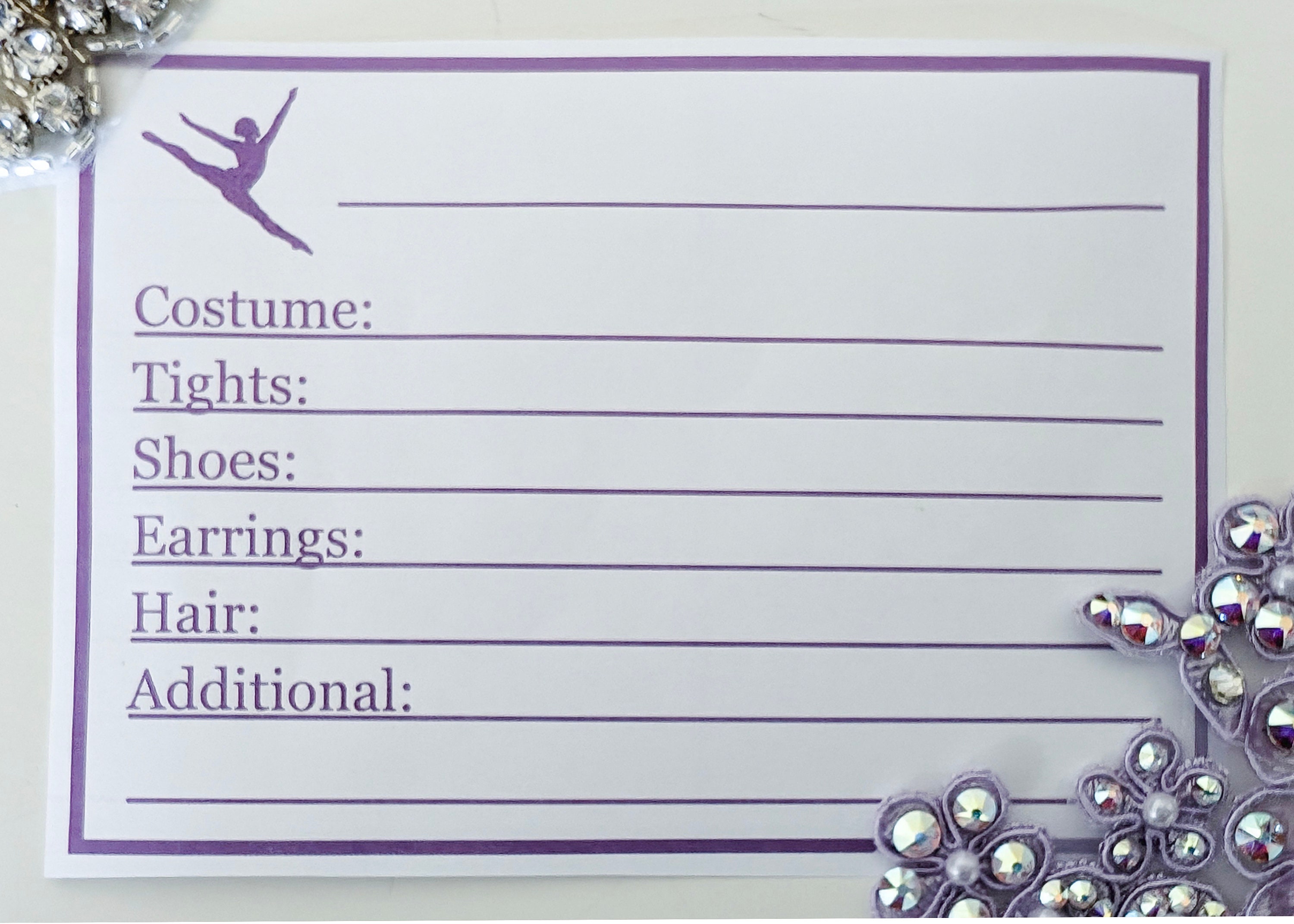 8 Colors Dance Competition Costume Cards & Results Sheet Download - Etsy