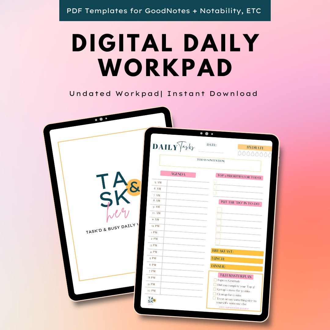 Digital Daily Workpad Goodnotes Planner iPad Planner - Etsy