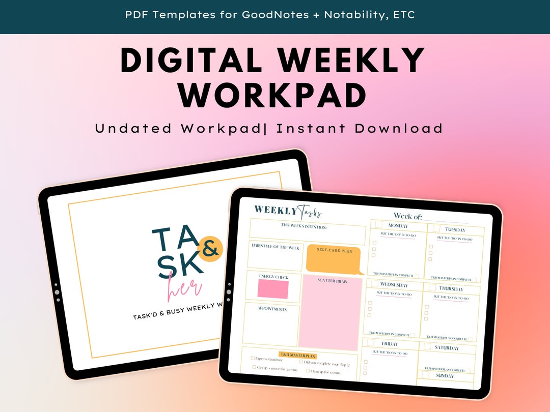Digital Weekly Workpad| Goodnotes Planner| iPad Planner - Etsy