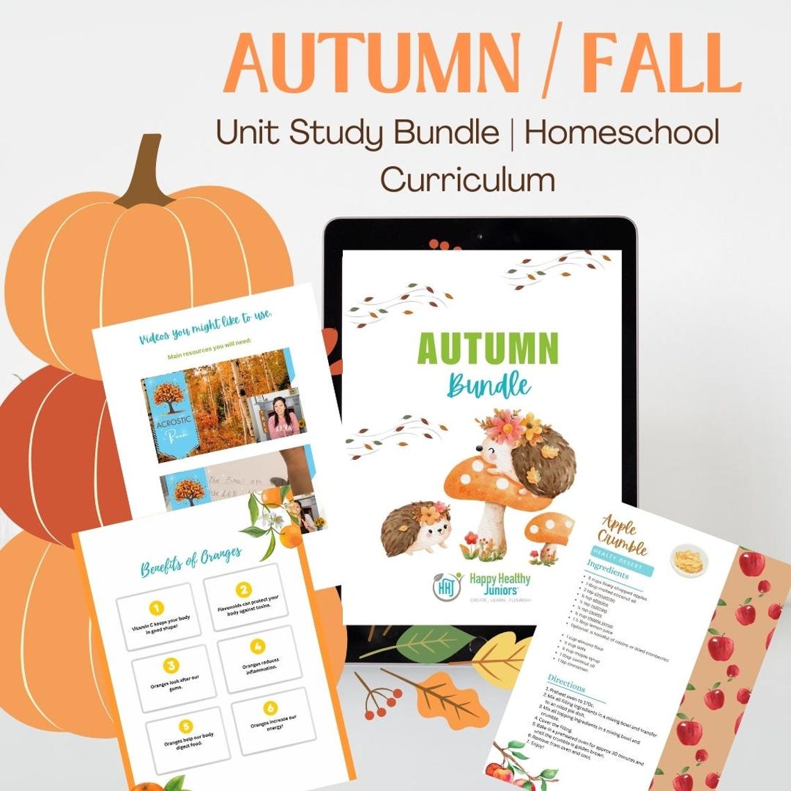 Autumn Fall Unit Study Bundle | Homeschool Curriculum | Printable ...