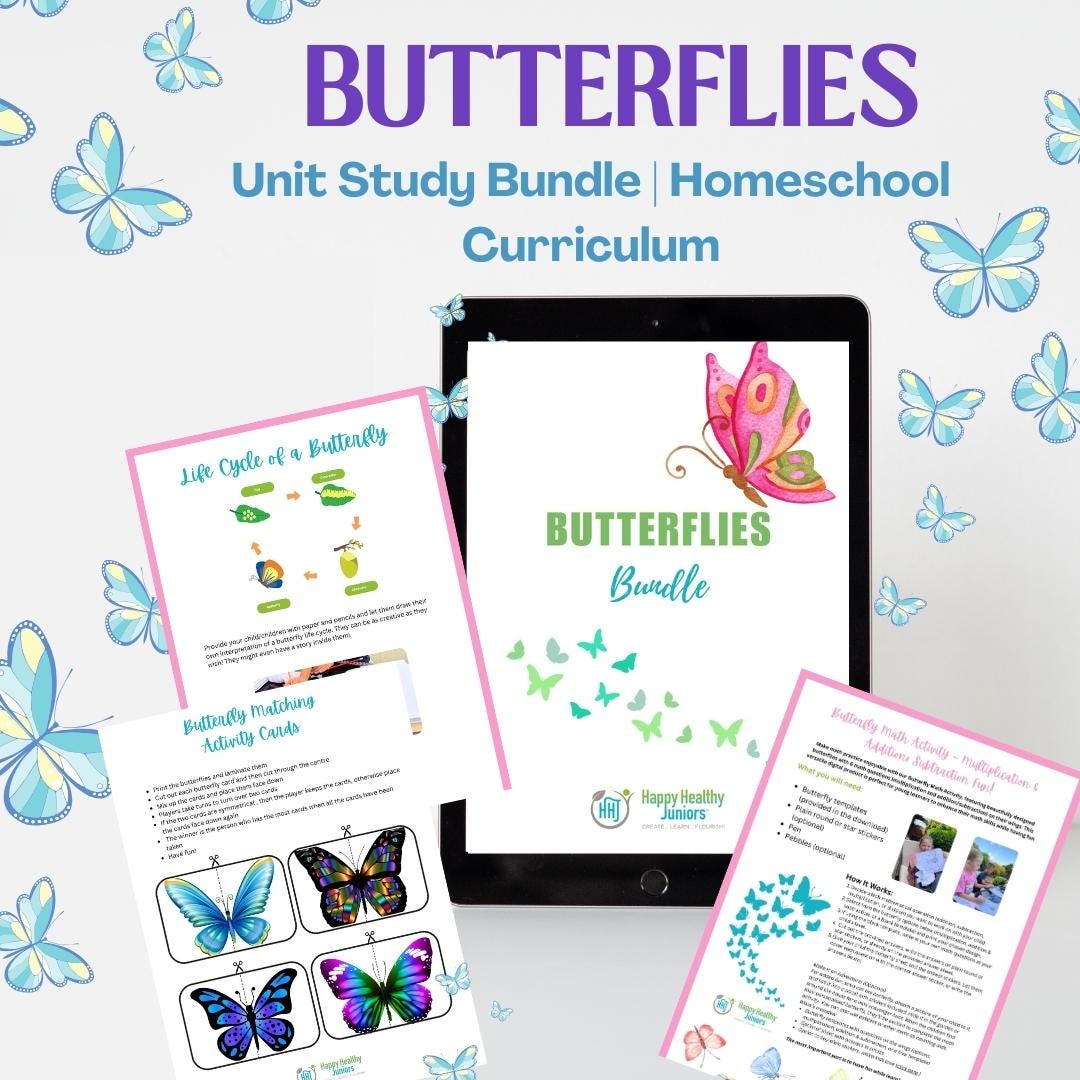 Butterfly Unit Study Bundle - Printable Homeschool Curriculum ...