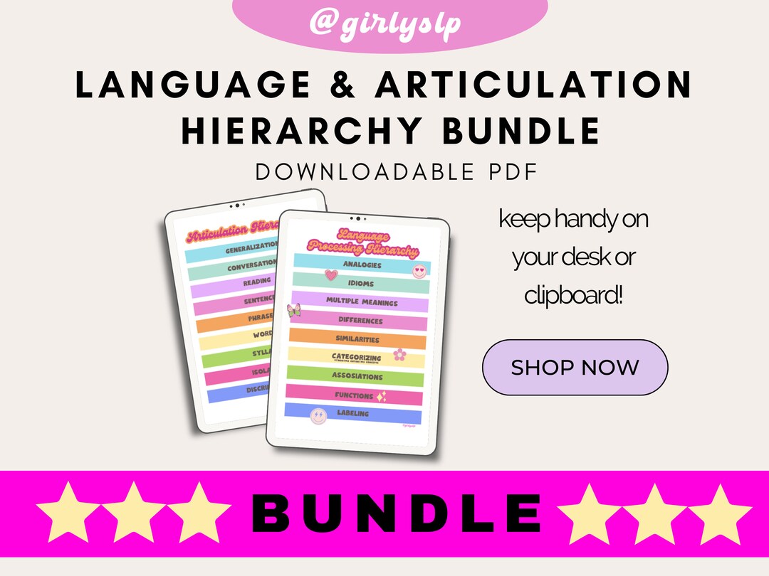 Language Processing & Articulation Hierarchy Bundle SLP Speech Therapy ...
