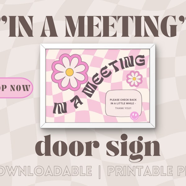 In a Meeting Sign Printable - Etsy