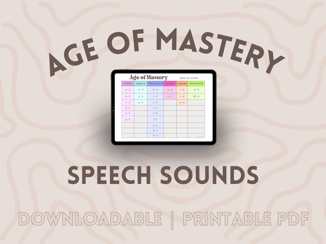Speech Sound Age of Mastery SLP, Speech Therapy, Speech-language ...