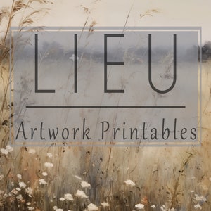 Wildflower Field Grass Landscape, Rustic Oil Painting, Wall Art Print Portrait, Flower Meadow ...