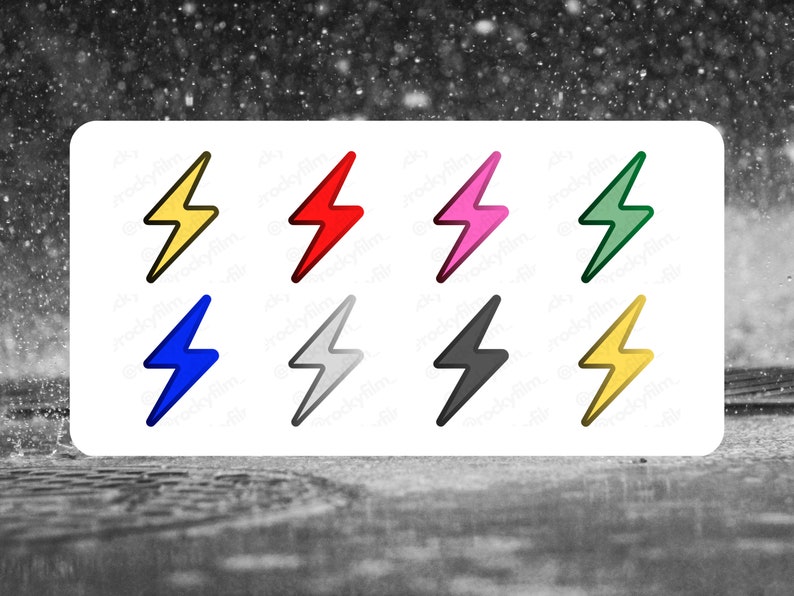 8 Lightning Twitch Bits/sub Badge Celestial Colorful Lightning Badges ...