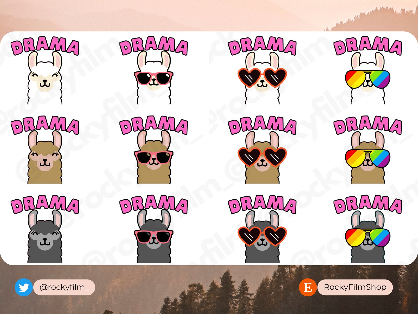 Drama Llama Emotes | Llama Emotes | Alpaca Emotes | Emotes for Discord ...
