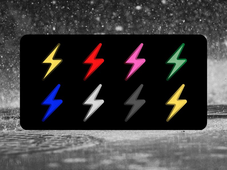 8 Lightning Twitch Bits/sub Badge Celestial Colorful Lightning Badges ...