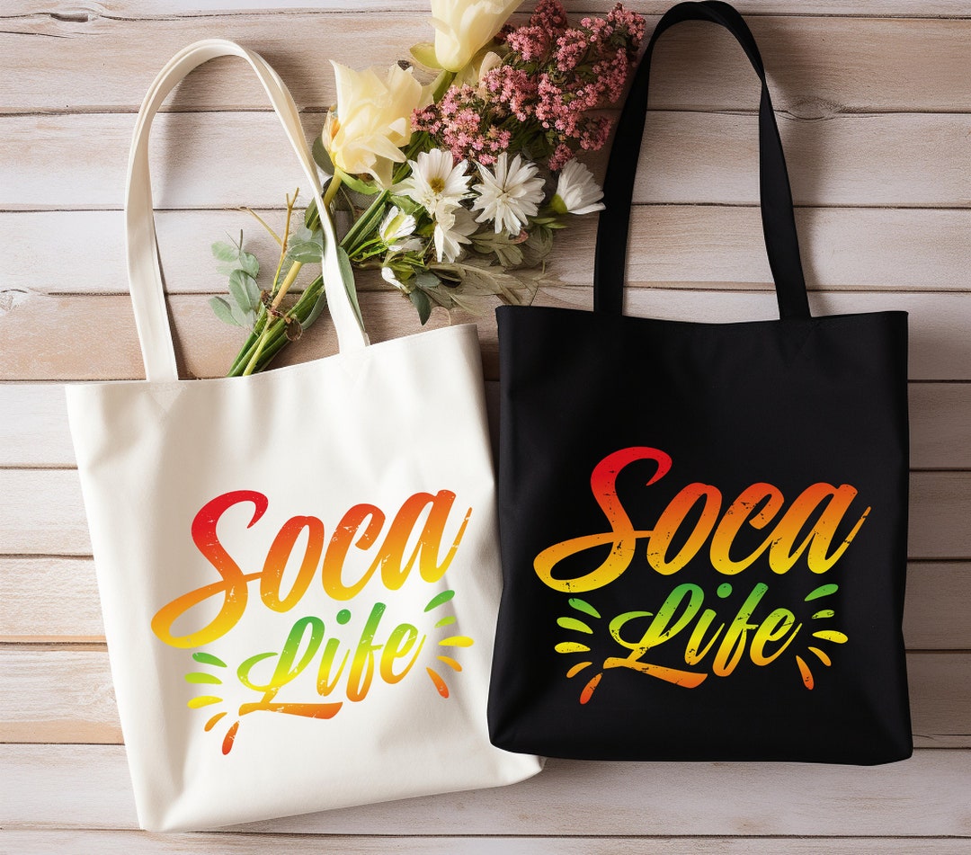 Soca Life Canvas Tote Bag, Soca Road March Bag, Caribbean Vacation Bag ...