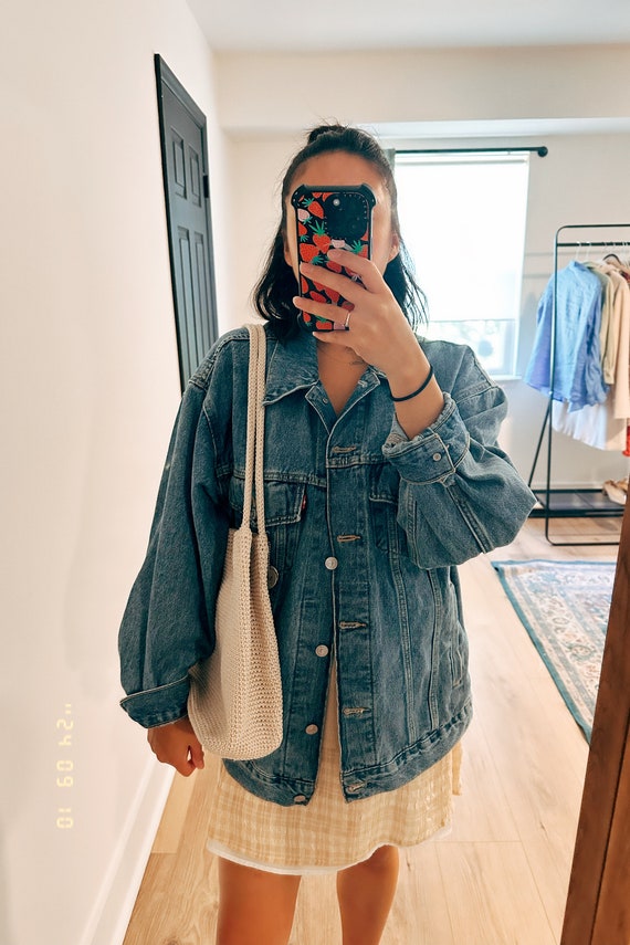 1970s crochet cream tote bag 2000s vintage 1990s purs… - Gem