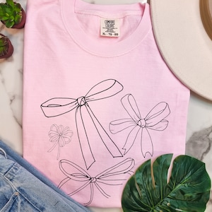 Bow Tshirt Trendy Bow Shirt Oversized Coquette Top for Girls Ballerina ...