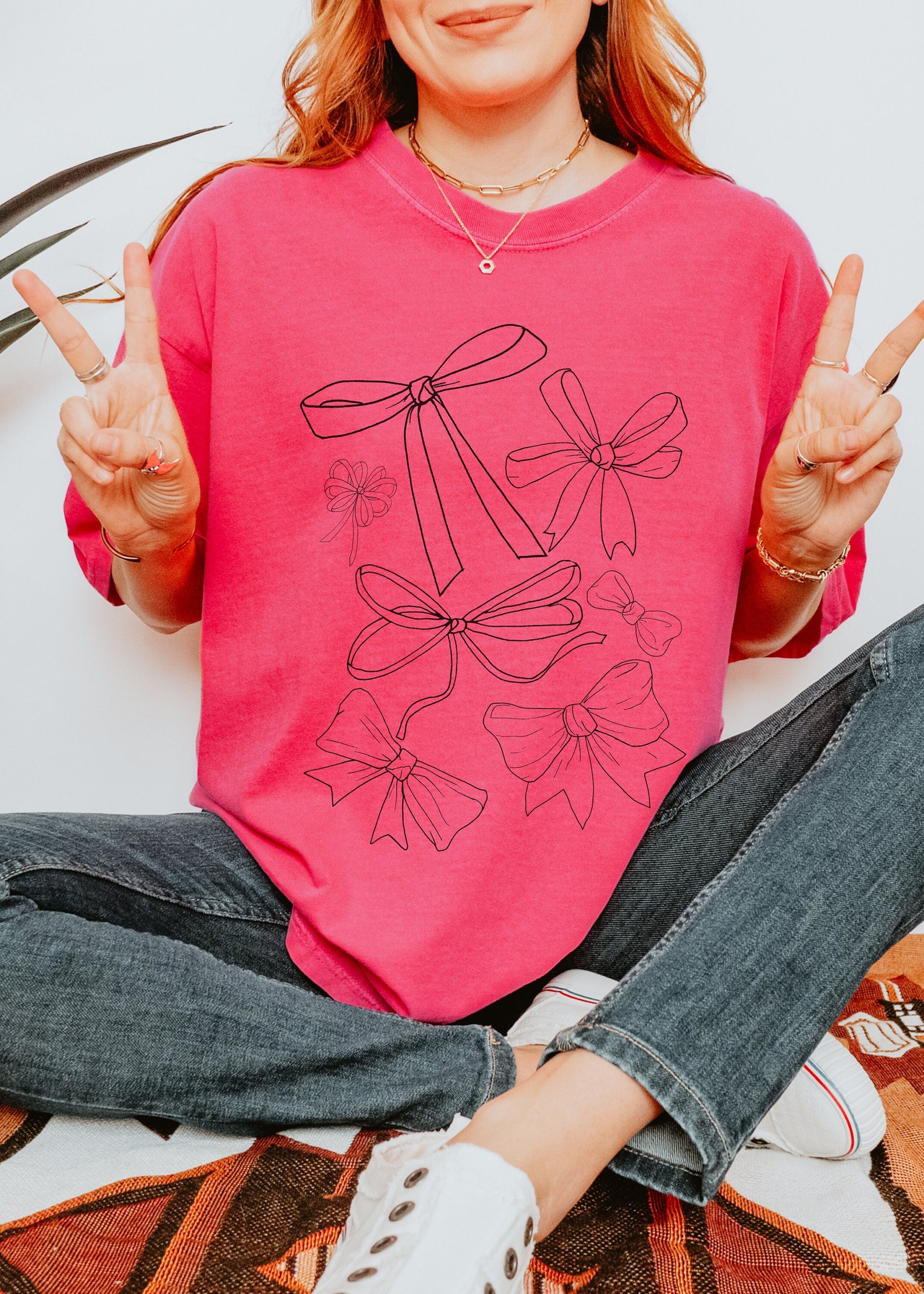 Bow Tshirt Trendy Bow Shirt Oversized Coquette Top for Girls Ballerina ...