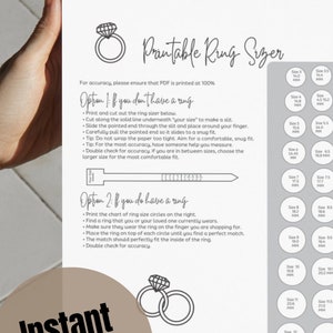 Find My Ring Size Guide Instant Download Sizing Tool Printable Ring ...
