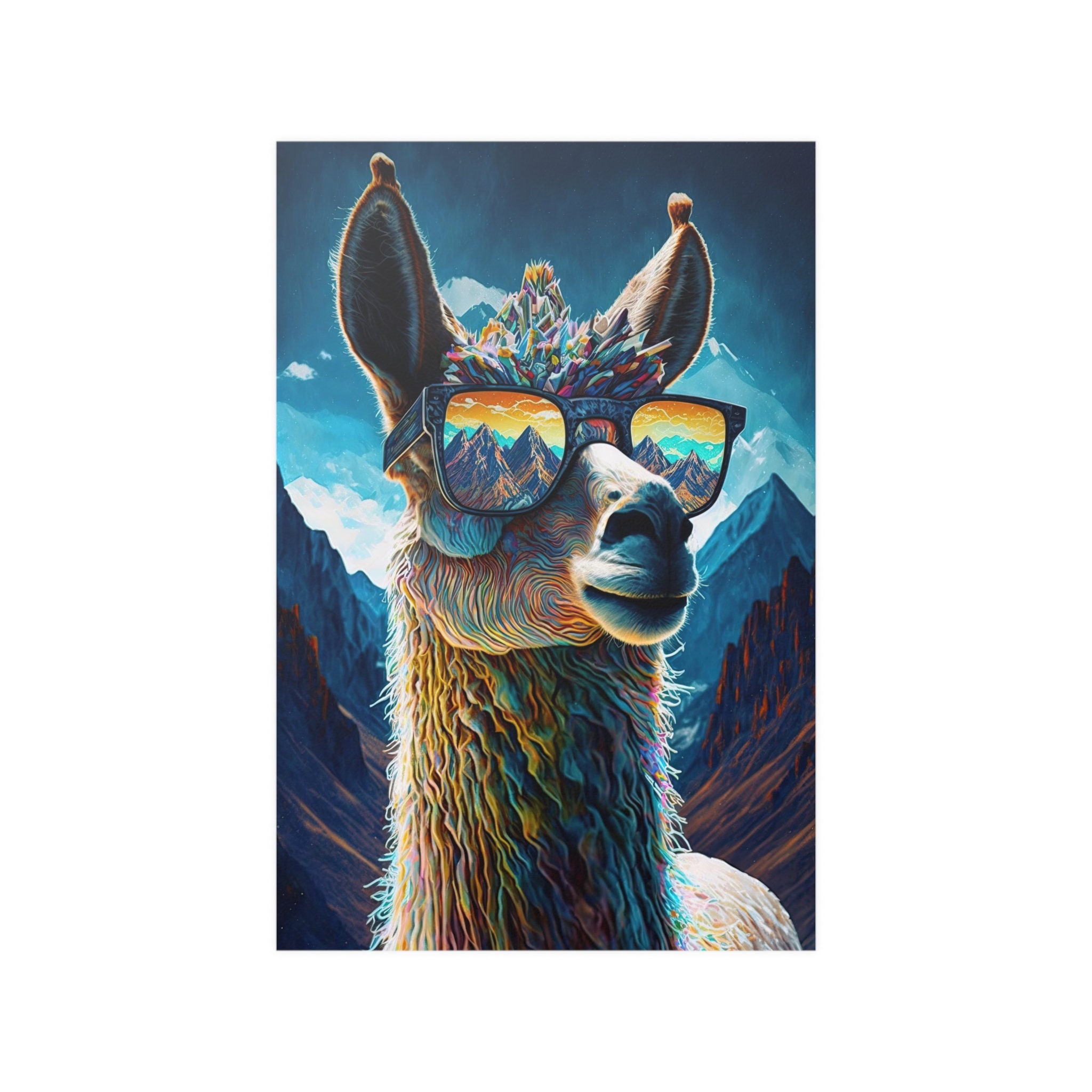 Groovy Llama Poster, Cool Llama Wearing Sunglasses, Colorful Llama Wall ...