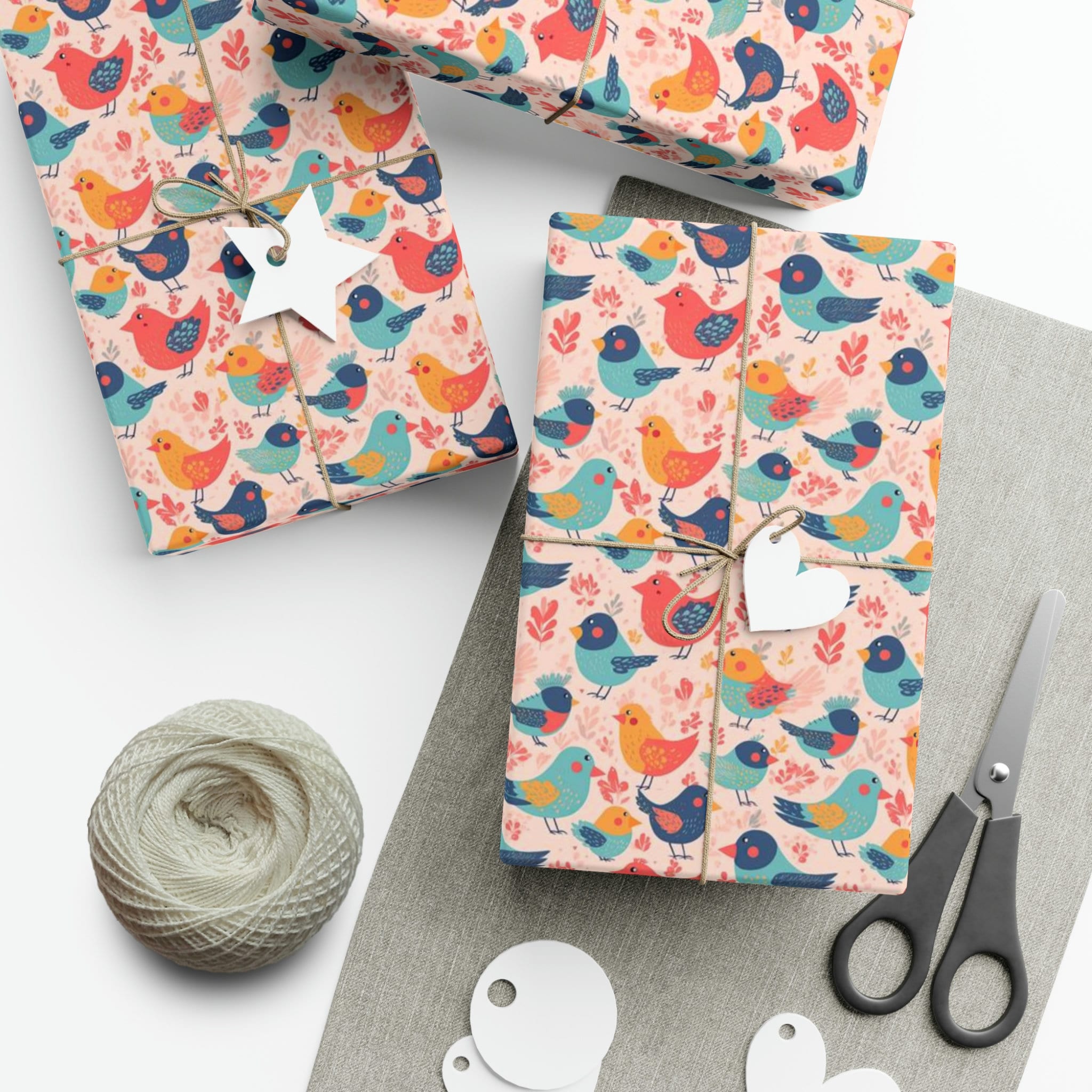 Cute Colorful Birds Wrapping Paper | Bright Little Birds Gift Wrap sold ...