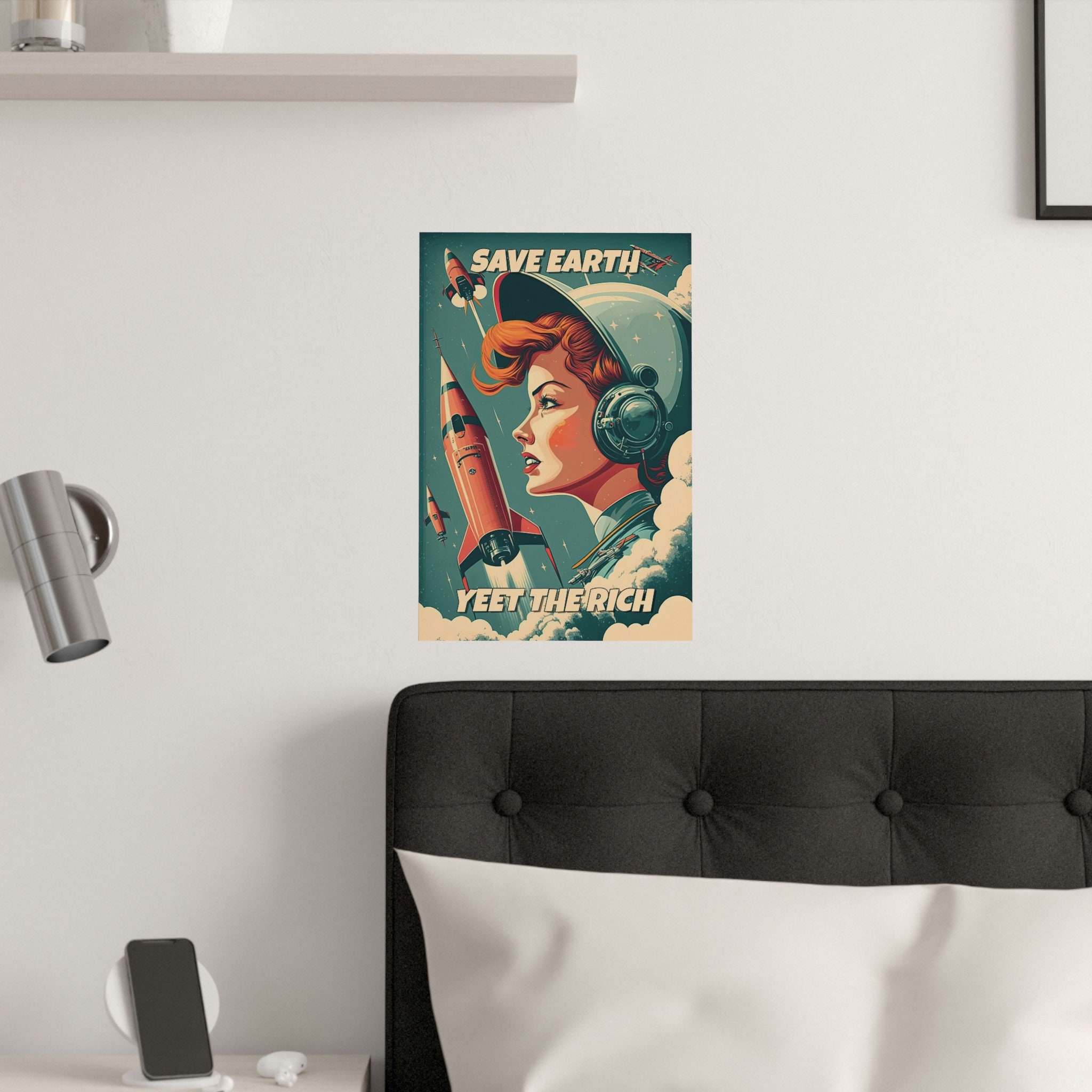 Save Earth Yeet the Rich, Retro Poster, Vintage-style Digital Art Print ...