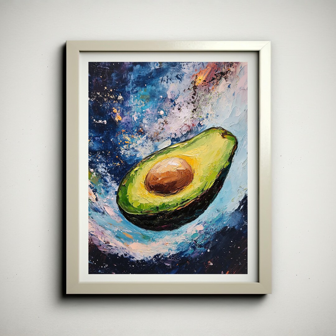 Space Avocado Poster | Starry Avocado Digital Print | Impressionist ...