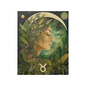 Earthy Taurus Poster | Taurus Zodiac Sign Wall Art | Taurus Woman ...