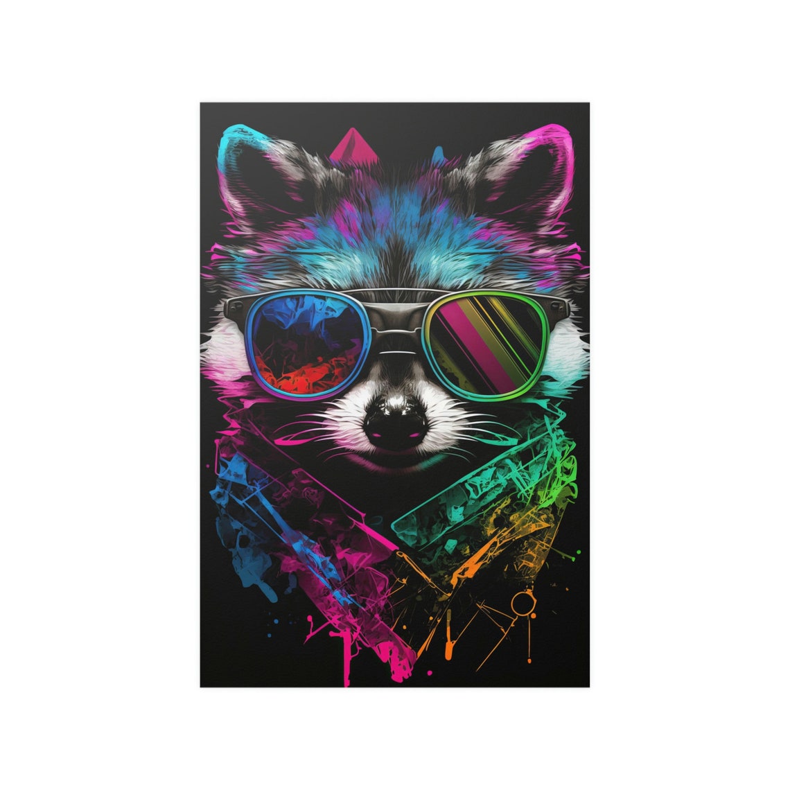 Cyberpunk Raccoon Poster - Etsy