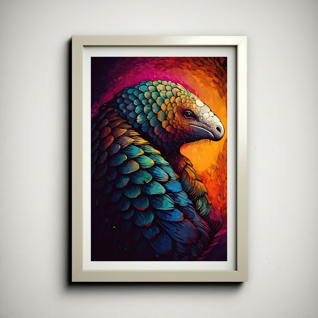 Mysterious Pangolin Poster | Cute Pangolin Art Print | Bright Colorful ...