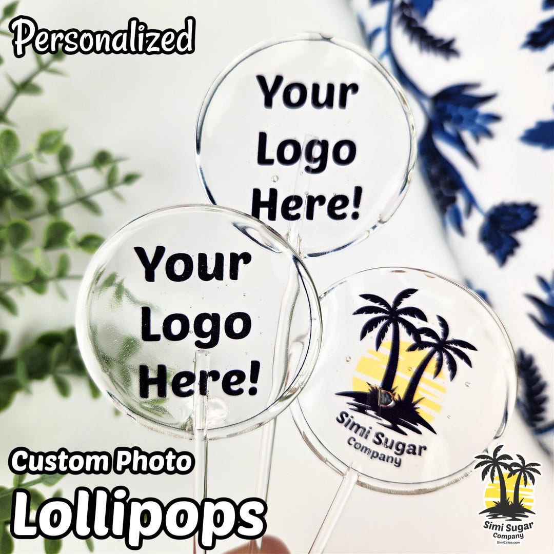 Personalized Logo Lollipops, 8 Pack, Party Favors, Treats, Sugar Free ...