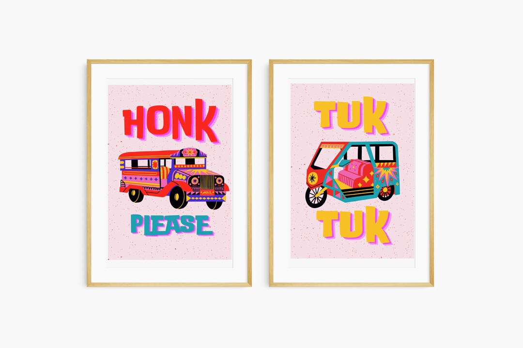 Rickshaw and Tuk Tuk Art Prints: Kids Room Decor (digital Download) - Etsy