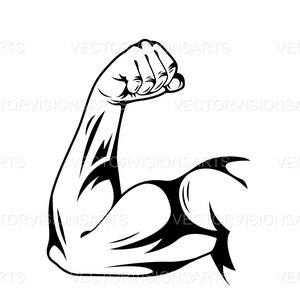 Gym Flexing Arm, Gym Flexing Arm Vector Cut File for Cricut, Cricut ...