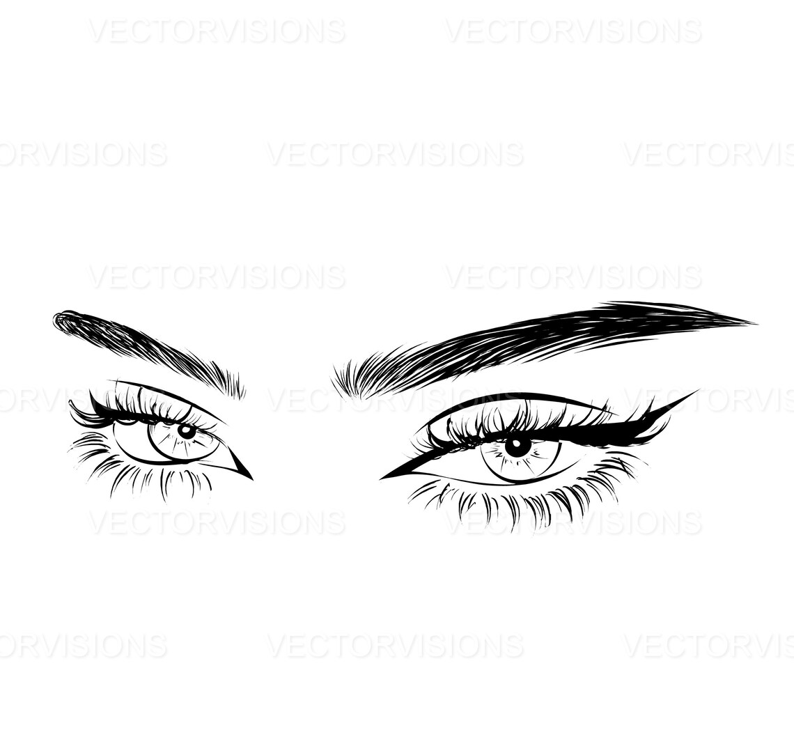 Eyes Svg, Lashes Svg, Brows Svg, Makeup Svg, Liner Svg, Silhouette Svg ...