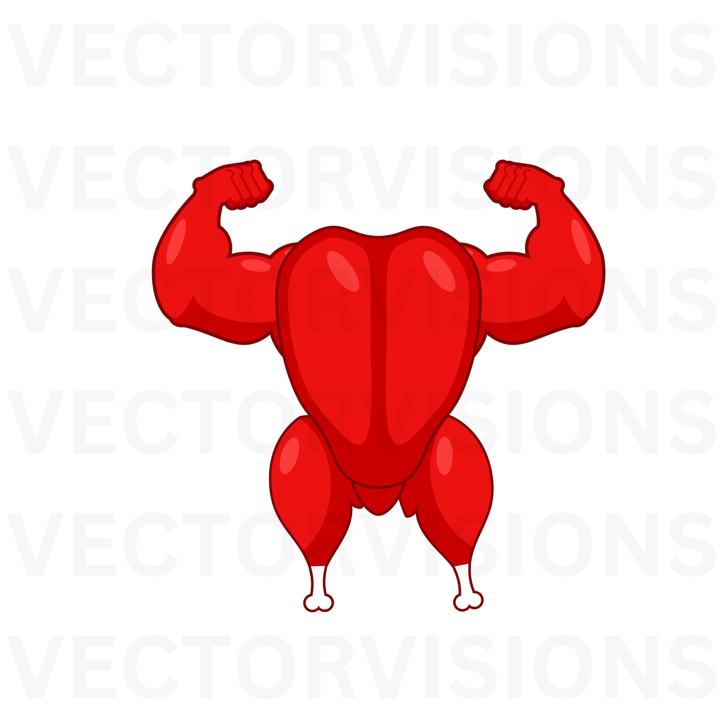Flexing Chicken Clipart Chicken Flexing Muscular Chicken - Etsy