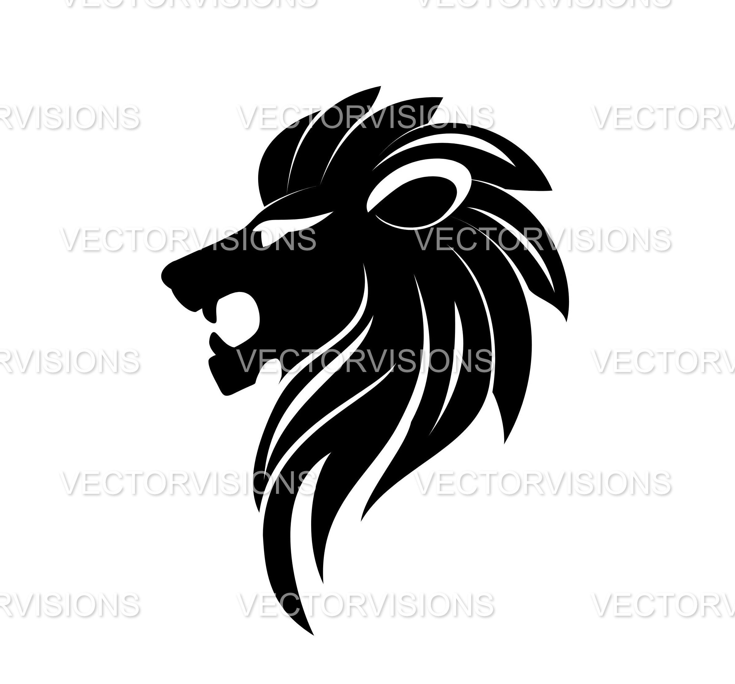 Lion Logo Scv, Monochrome Lion Svg, Vector Cut File for Cricut,cricut ...