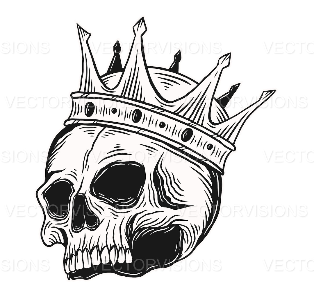 Skeleton King Svg,skull King Svg,skull Svg,skull With Crown Svg,vector ...