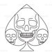 Skull Head Svg, Triple Skulls Svg, Skull Head in Spade Svg, Vector Cut ...