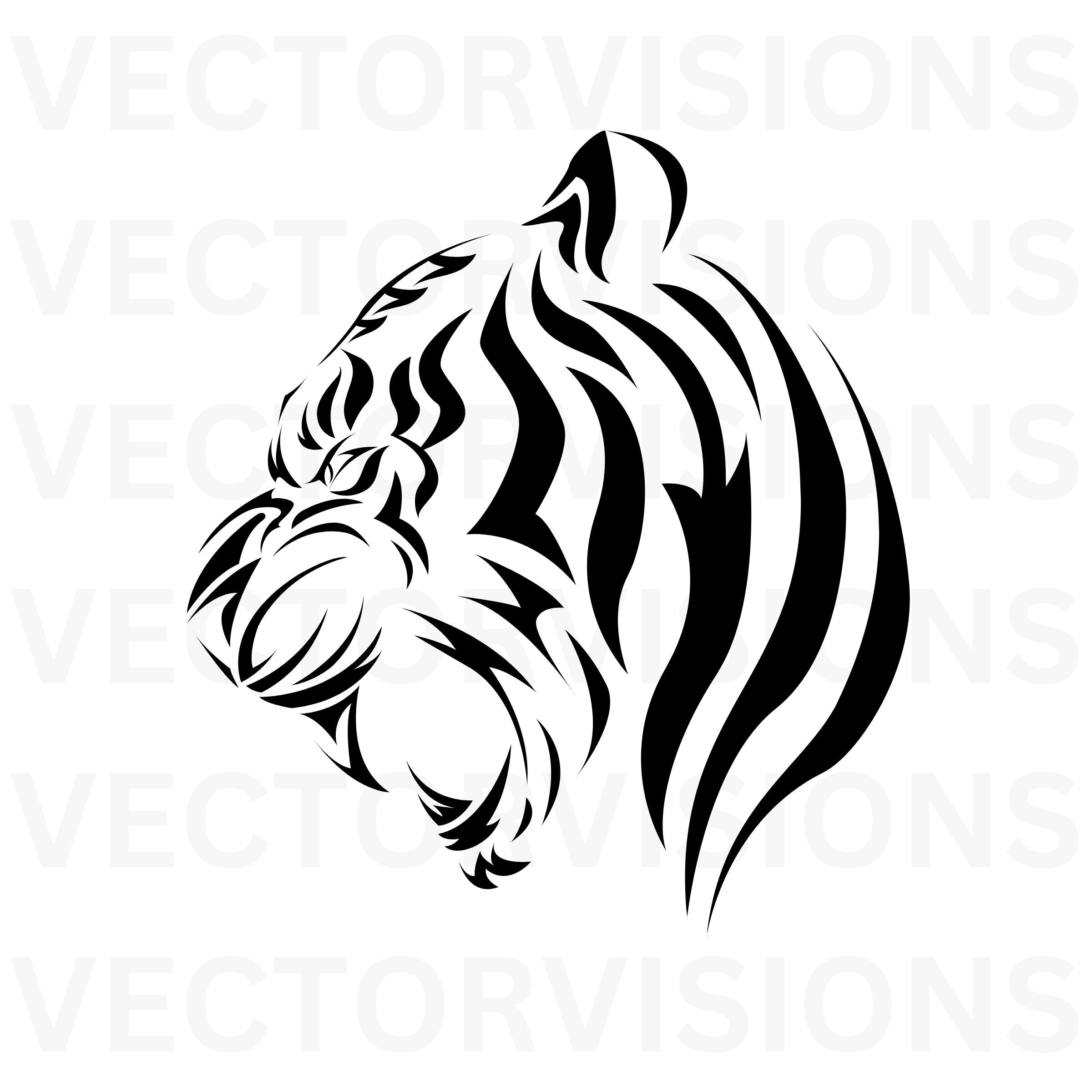 Tiger Face Svg, Tiger Print Svg, Tiger Svg, Wild Tiger, Vector Cut File ...