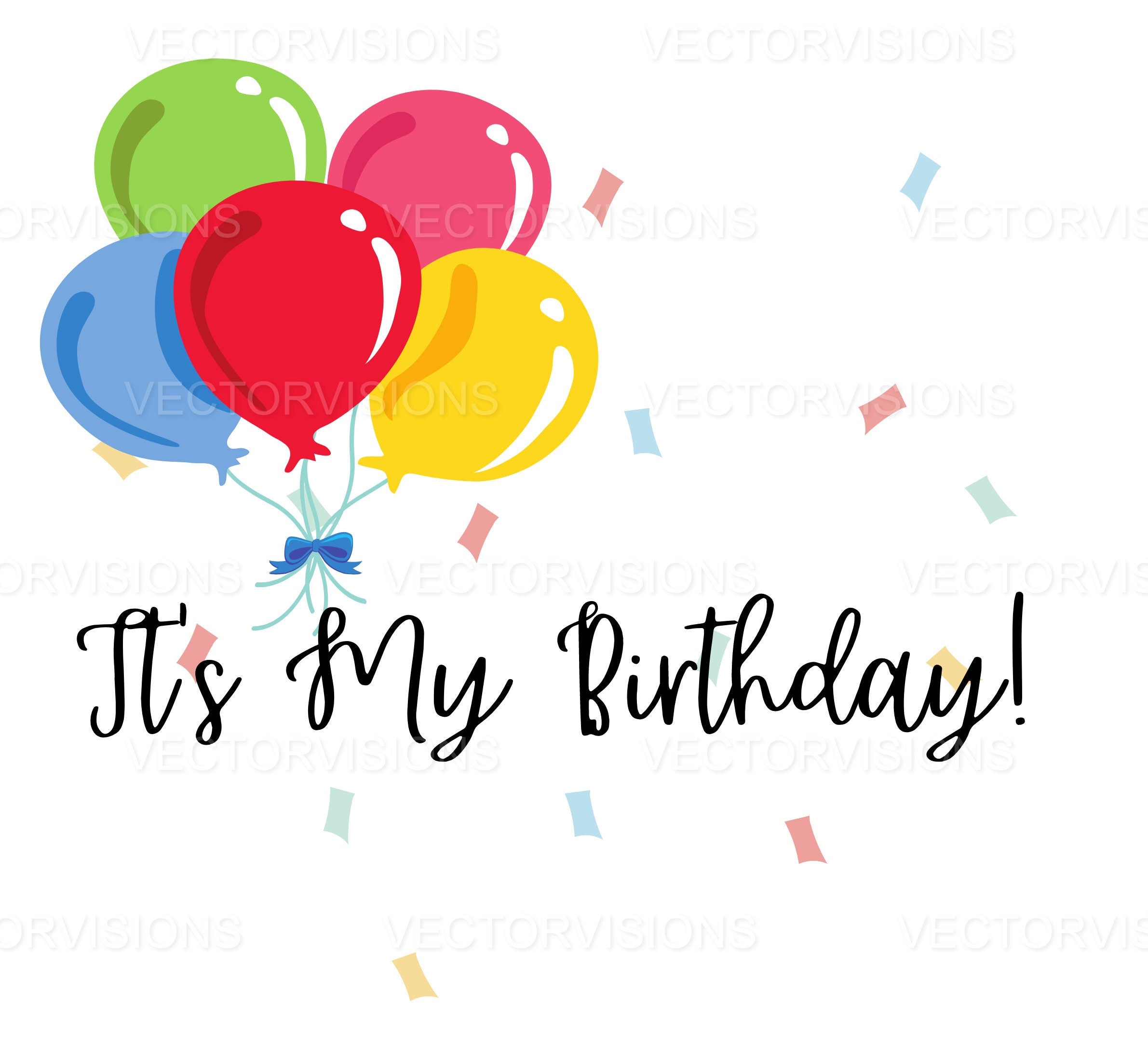 It's My Birthday Clipart Birthday Clipart Balloons - Etsy Canada