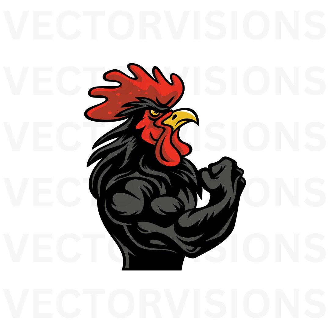 Muscle Rooster Clipart, Muscular Rooster Clipart, Gym Logos, Gym Ideas ...