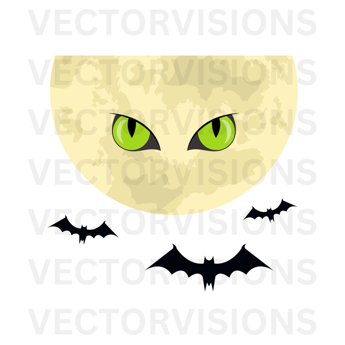 Scary Moon and Bats Clipart Halloween Clipart Swarm of Bats - Etsy