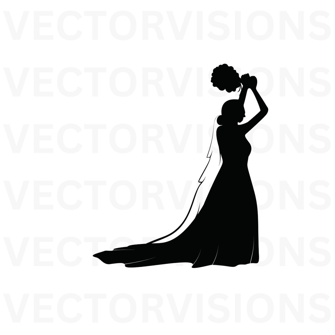 Bride Svg, Bride Throwing Flowers Svg, Bride Silhouette, Wedding Svg ...