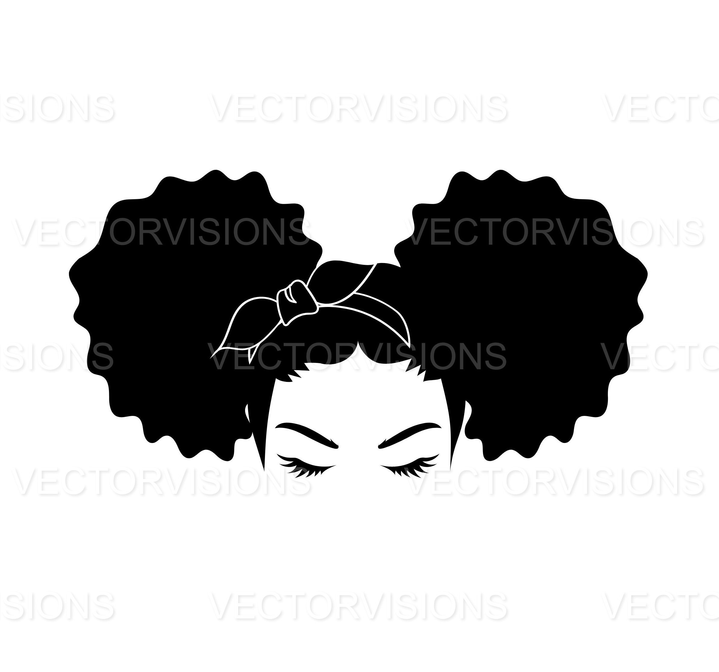 Afro Svg, Head View Svg, Melanin Girls Svg, Vector Cut File for Cricut ...