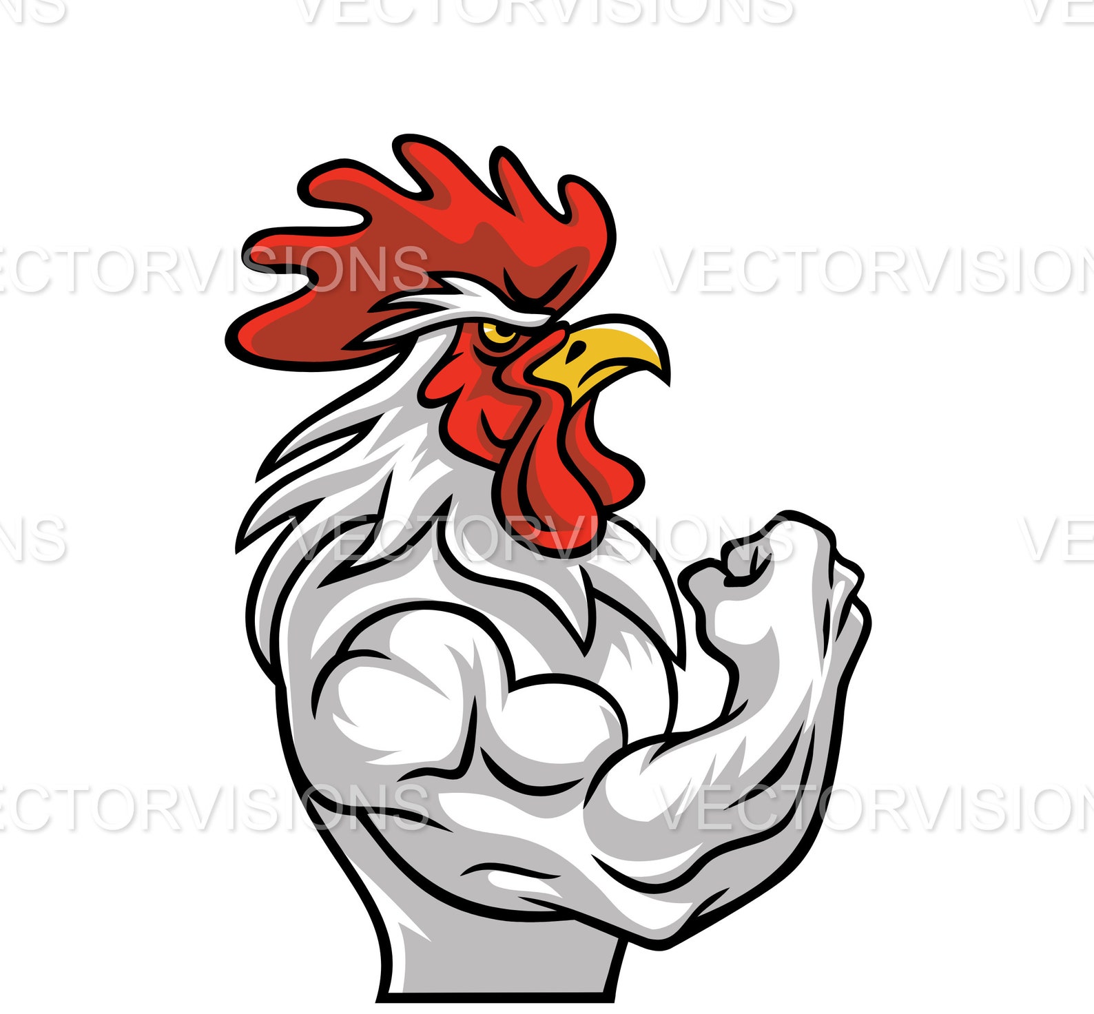 Muscular Chicken Clipart, Chicken Clipcart, Gym Chicken,silhouette ...