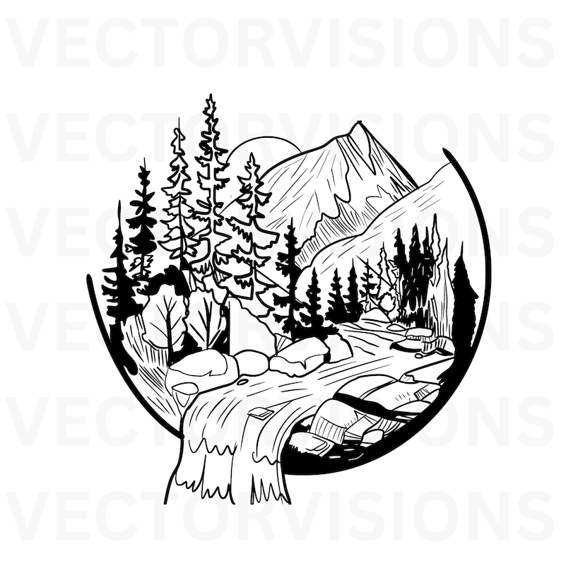 Mountain View Svg, Views Svg, Mountain, Trees Svg, Forest Svg, Nature ...