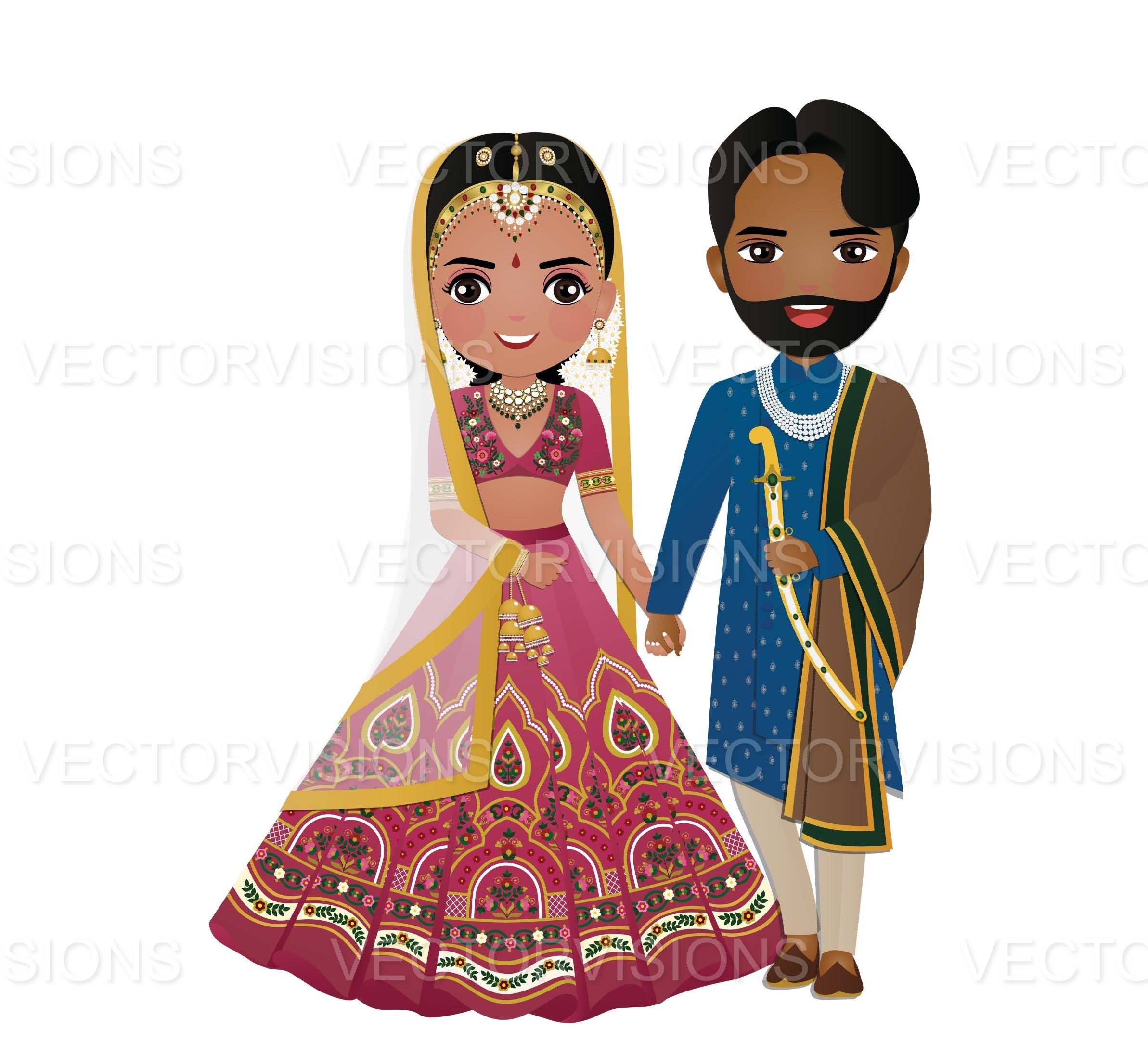 Indian Wedding Clipart Vector
