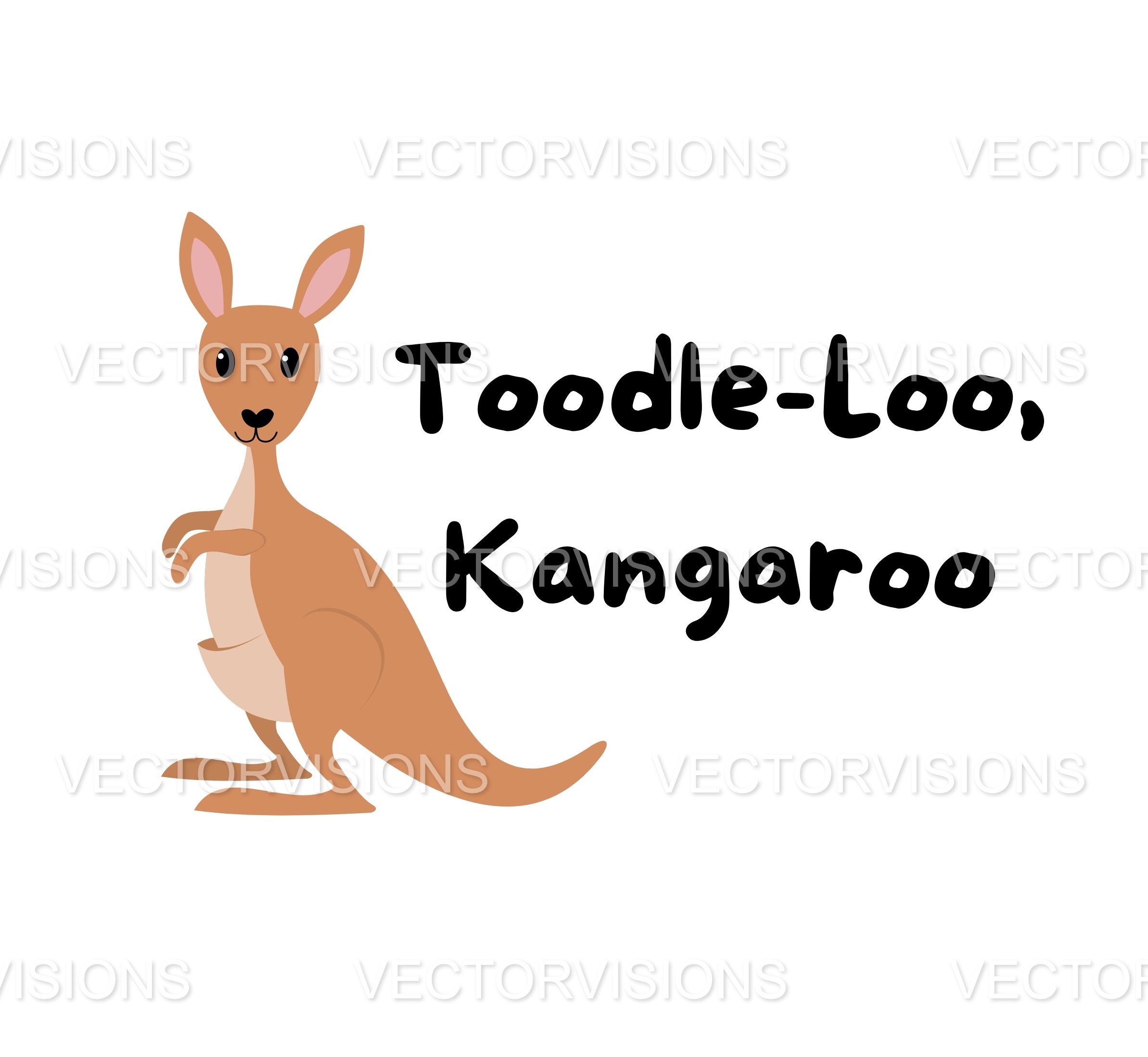 Toodle-loo Kangaroo Clipart Kangaroo Png Learning Png Kids - Etsy
