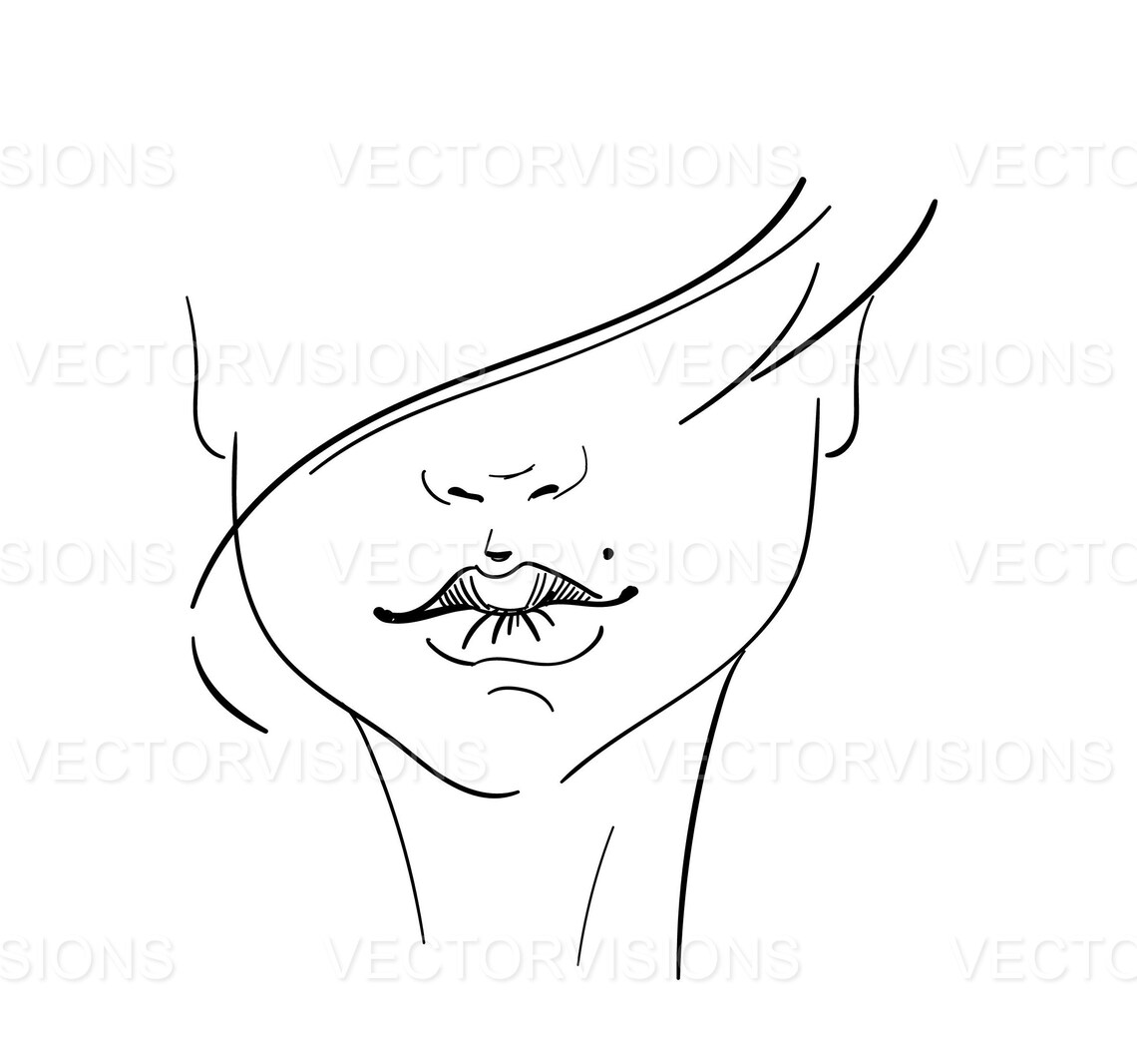 Face Svg, Face Png, Face Silhouette, Vector Cut File for Cricut ...