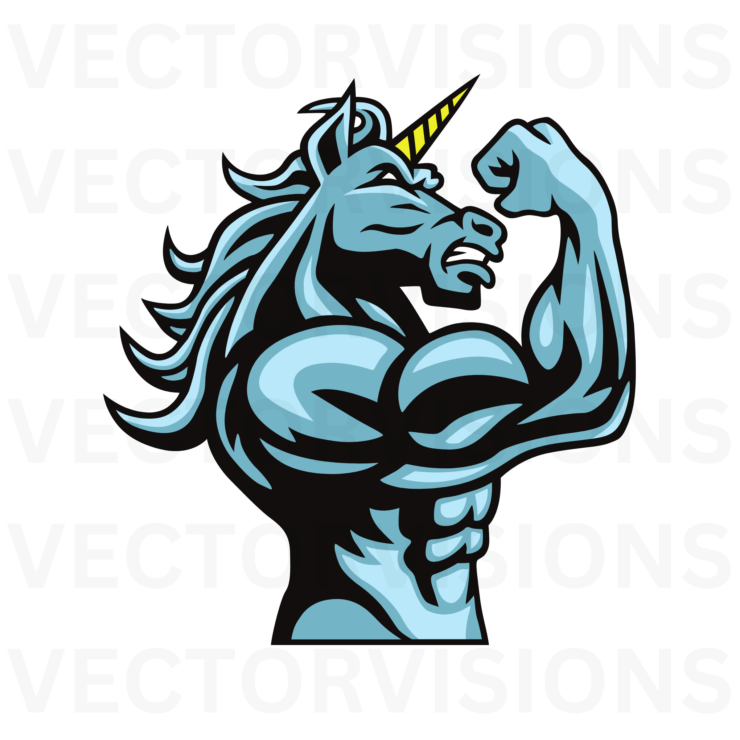 Wild Horse Clipart, Horse Flexing, Horse With Muscles, Muscular Horse ...
