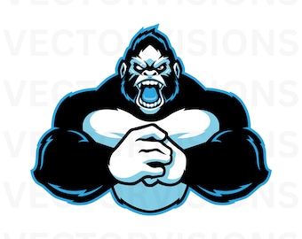 Wild Gorilla Clipart, Wild Gorilla, Aggressive Gorilla, Gym Ideas, Gym ...