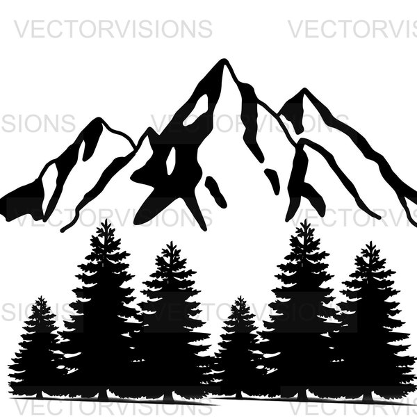 Snowy Mountain Svg - Etsy